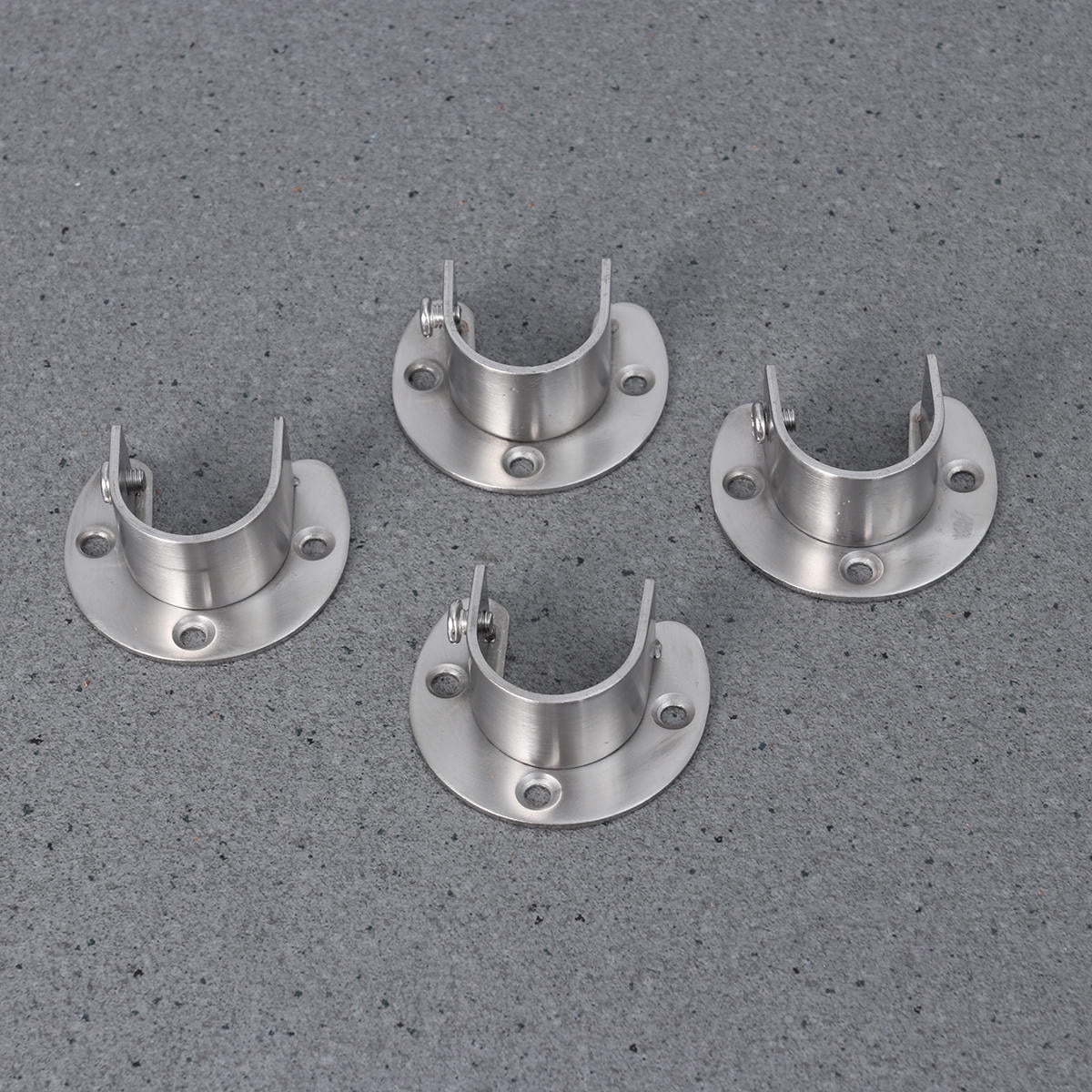 HOMOBABE 4Set Stainless Steel Closet Rod Flange U Shaped Pole Sockets ...