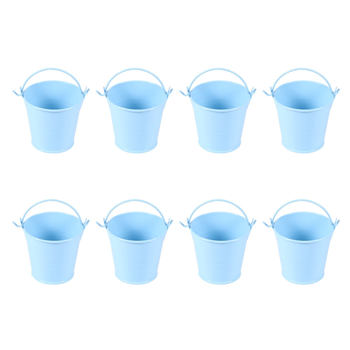 HOMOBABE 8Pcs Sky-Blue Tinplate Storage Buckets for Home and DIY ...
