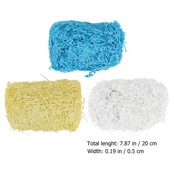 HOMOBABE Box Shredded Paper 3 Packs Recycled Wrapping Paper Wavy Shape ...