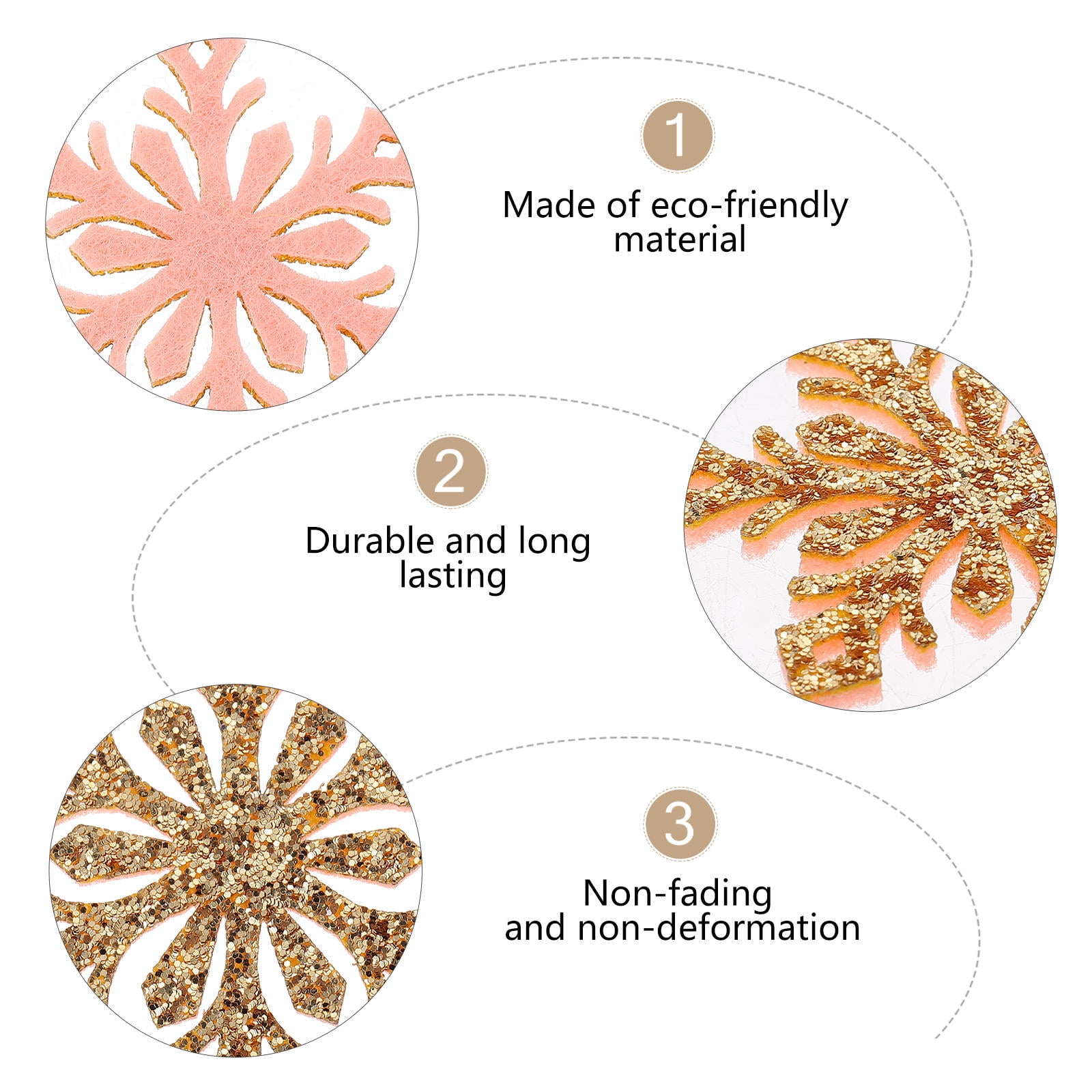 HOMOBABE 30Pcs Golden Snowflake Appliques for Clothes Repair ...