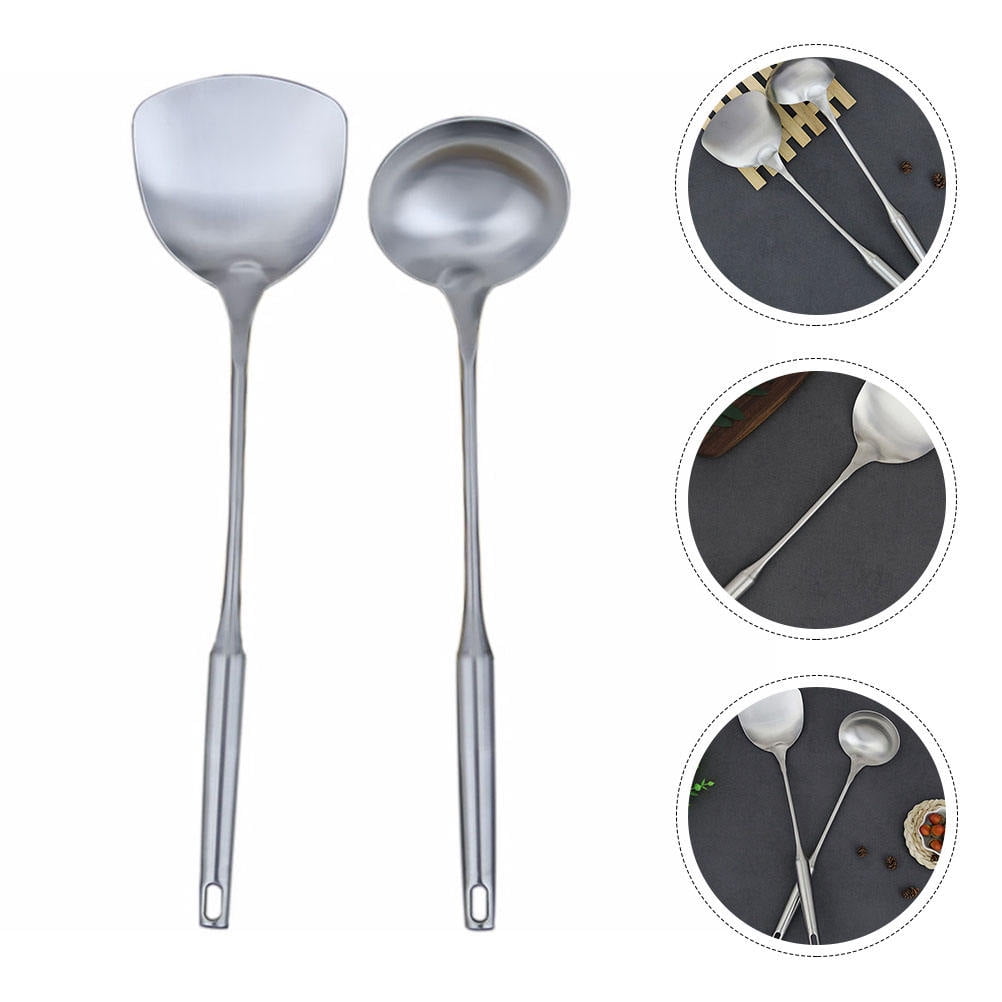 HOMOBABE Stainless Steel Kitchen Utensils 2Pcs Set for Cooking and ...