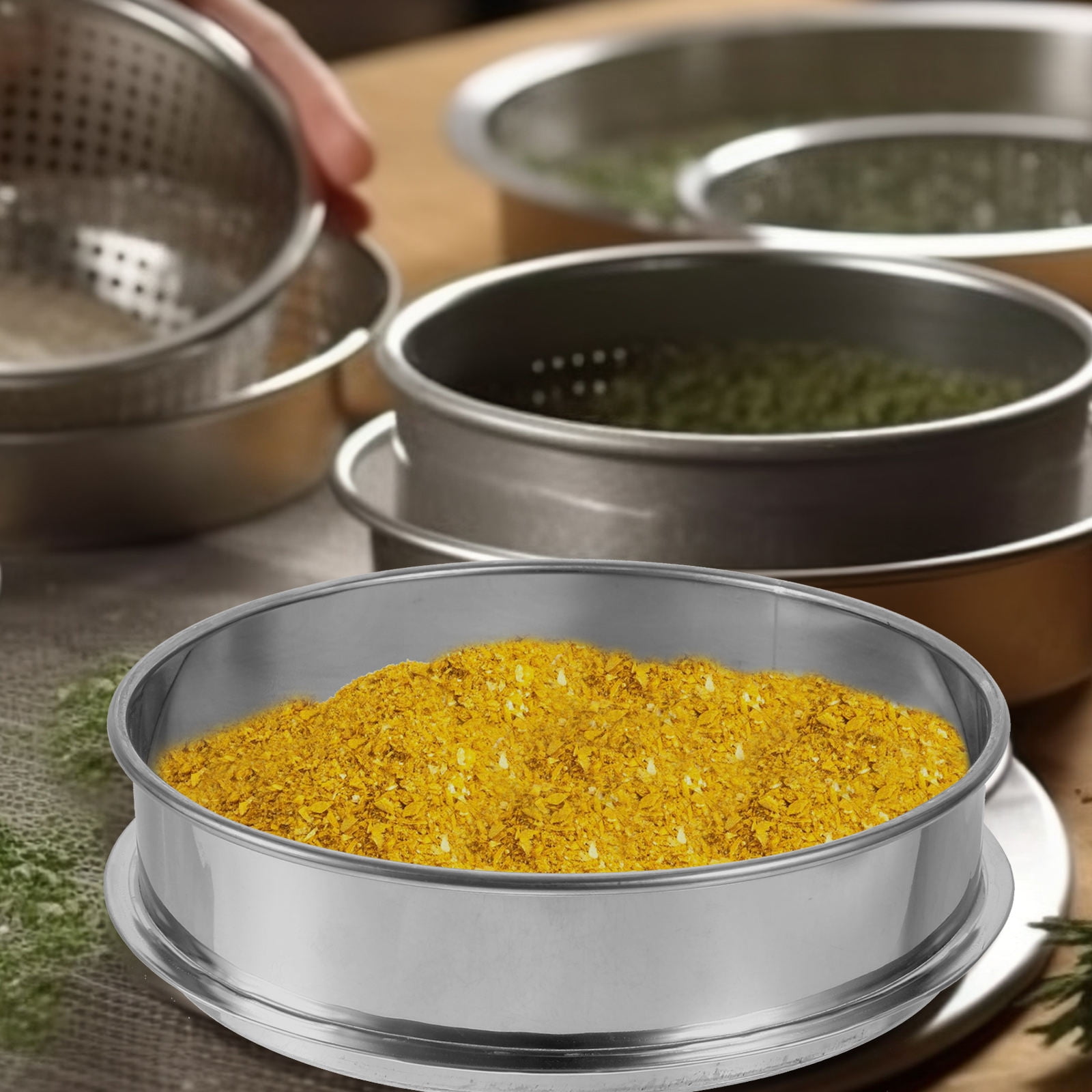 HOMOBABE Metal Herbal Extractor Sifter for Hashing Use Stackable Silver ...