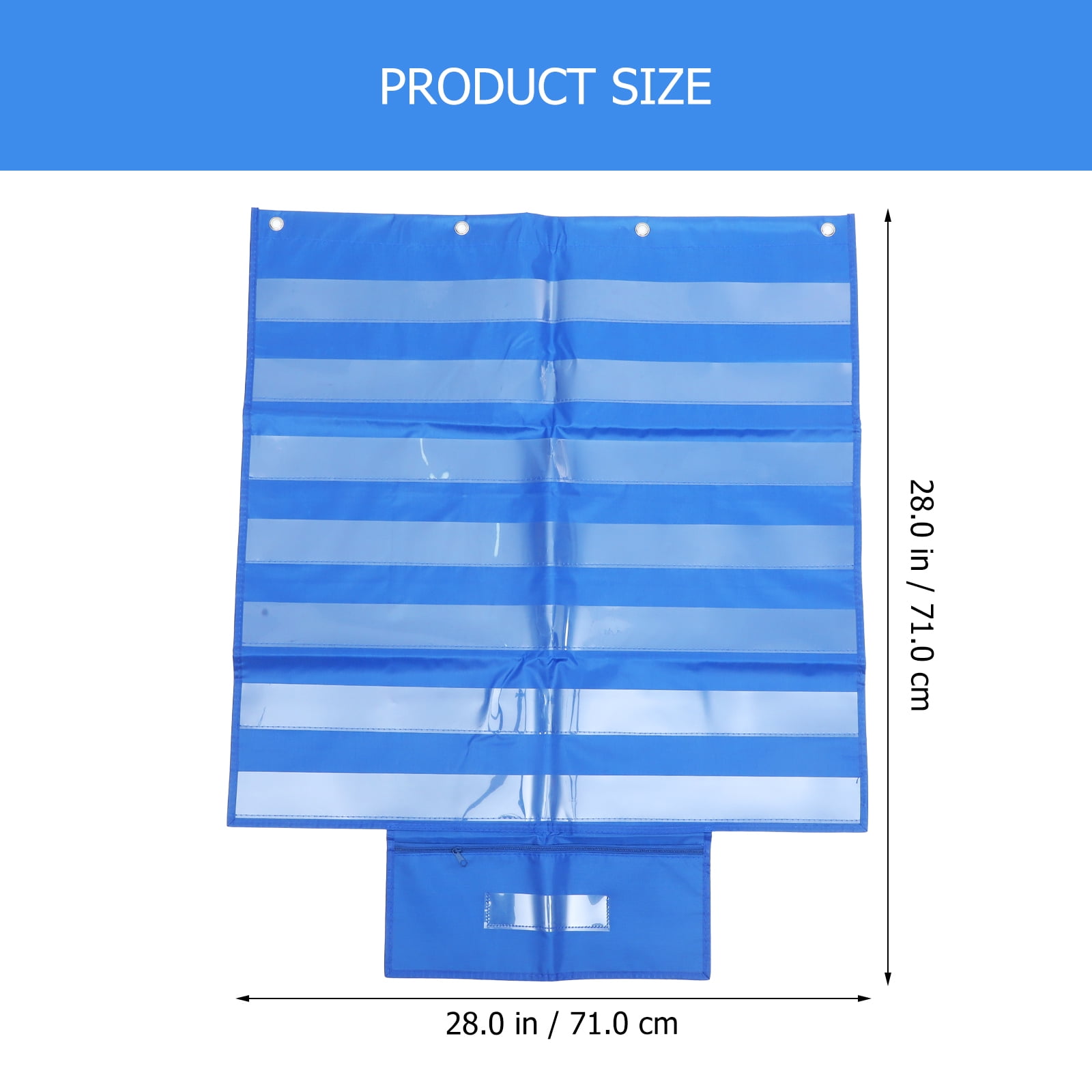 Homoyoyo Teacher Pocket Charts for Classroom Blue Polyester 1Pack for ...