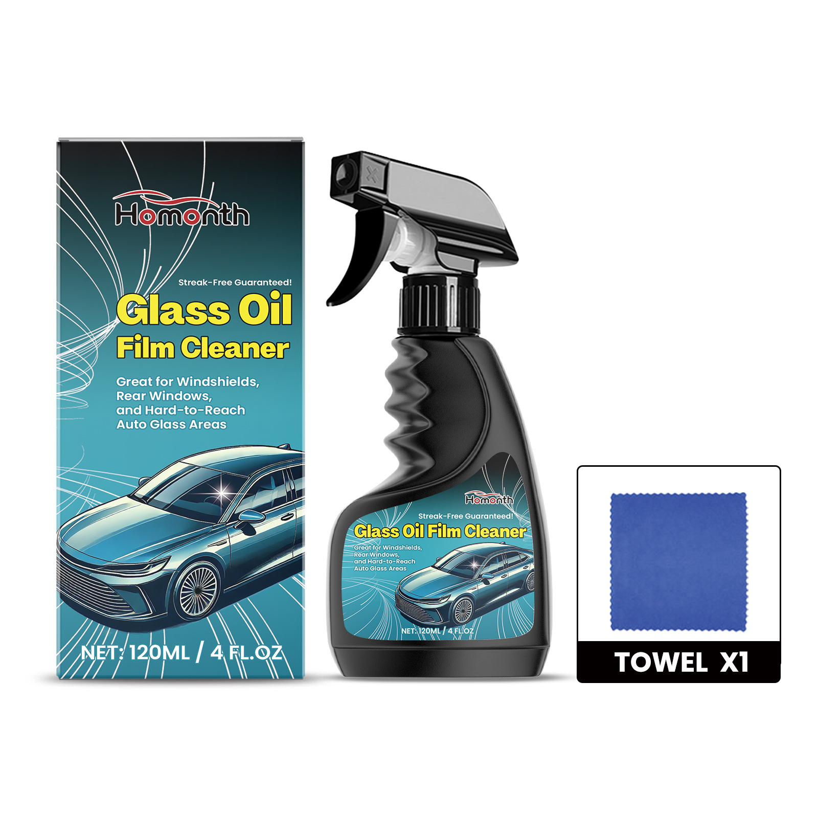 HOMONTH Glass Oil Film Cleaner Car Glass Oil Removal Windshield ...