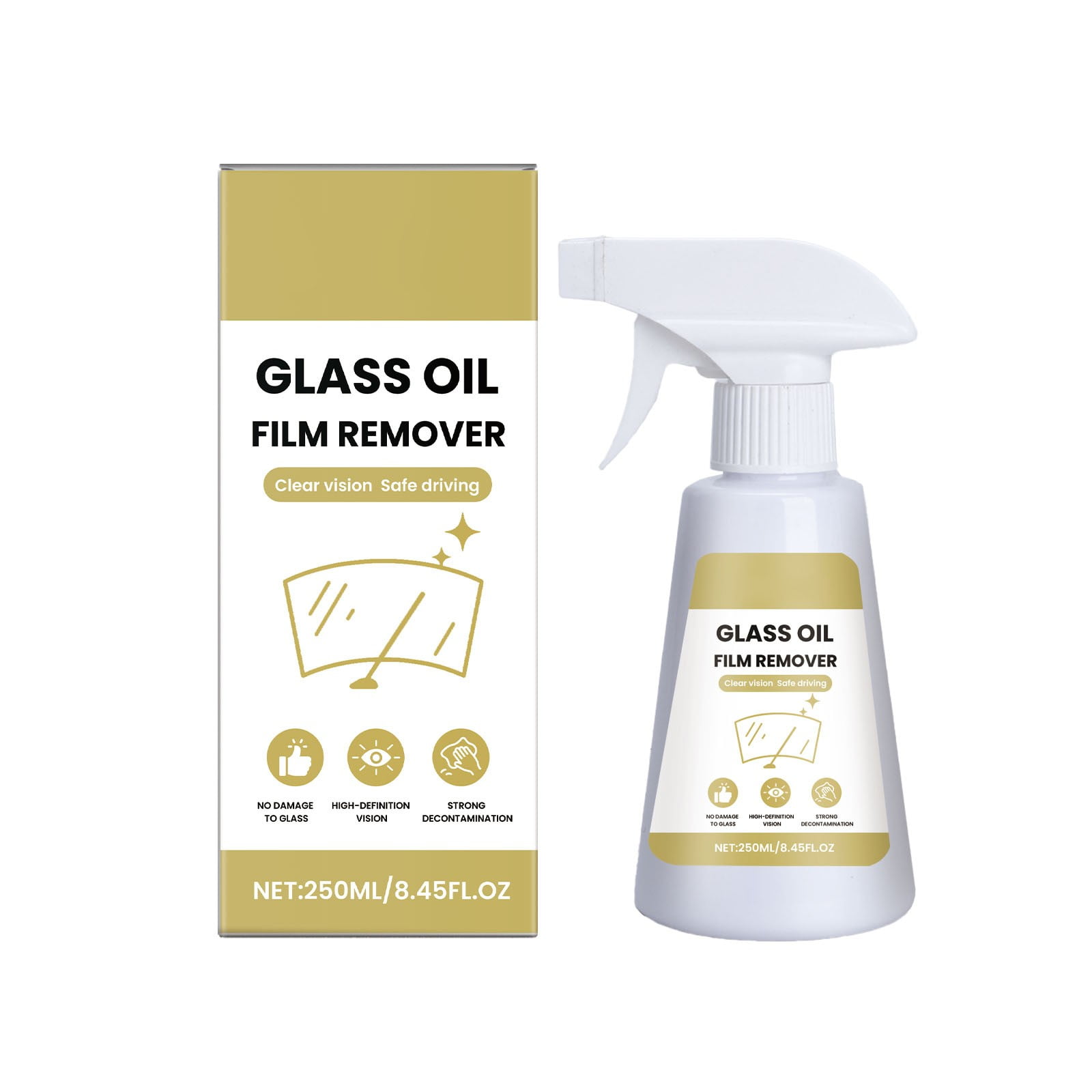 HOMONTH Glass Oil Film Remover, Windshield Glass Cleaner for Rainy Days ...