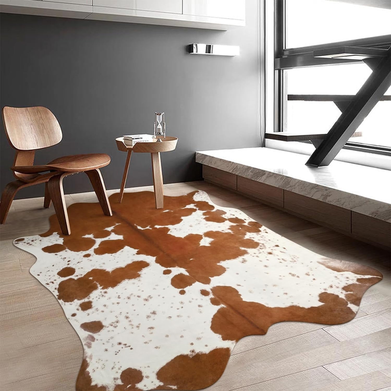 HOMORE Cowhide Rug, Cute Cow Print Rug for Living Room Faux Cow Hide ...