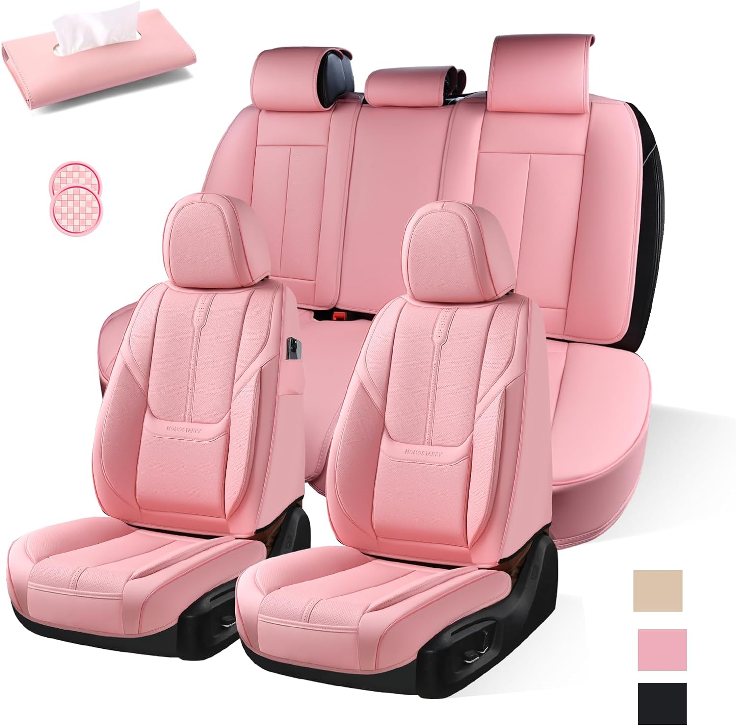 FH Group, Perforated Leather Car Seat Covers for Auto Car Sedan SUV Van ...