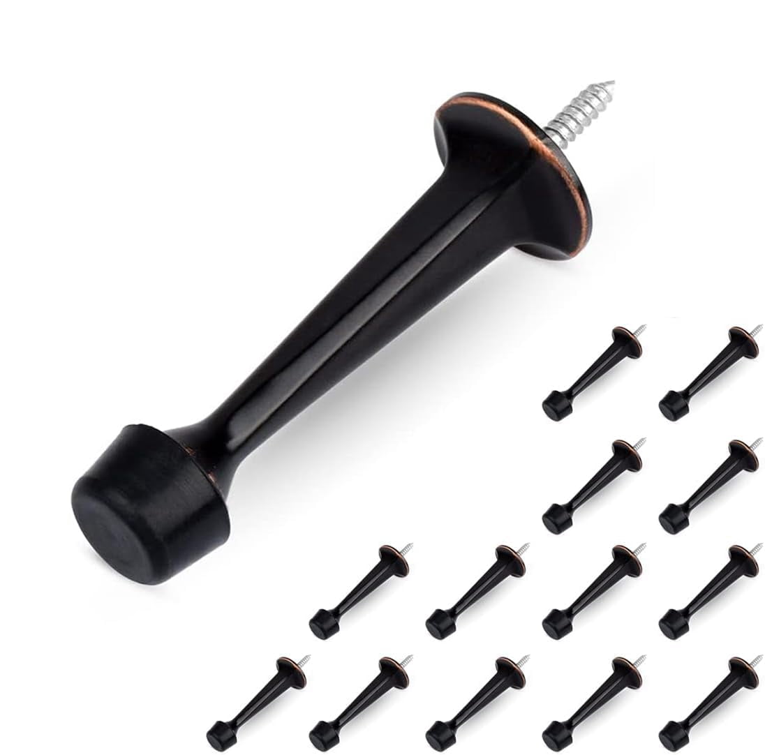 HOMOTEK 14 Pack Heavy Duty Solid Rigid Door Stop with Soft Rubber Tip ...