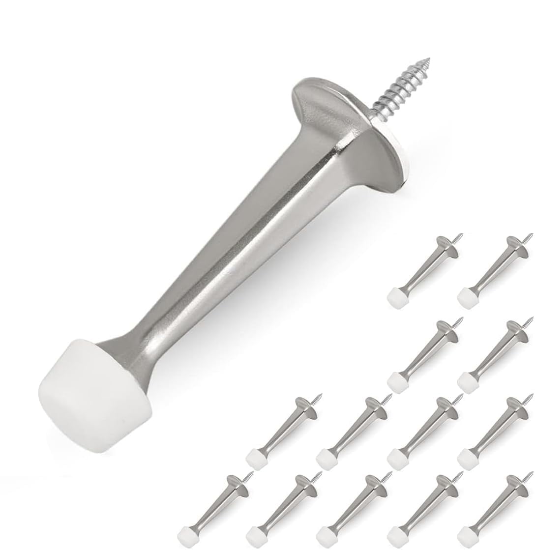 HOMOTEK 14 Pack Heavy Duty Solid Rigid Door Stop with Soft Rubber Tip ...