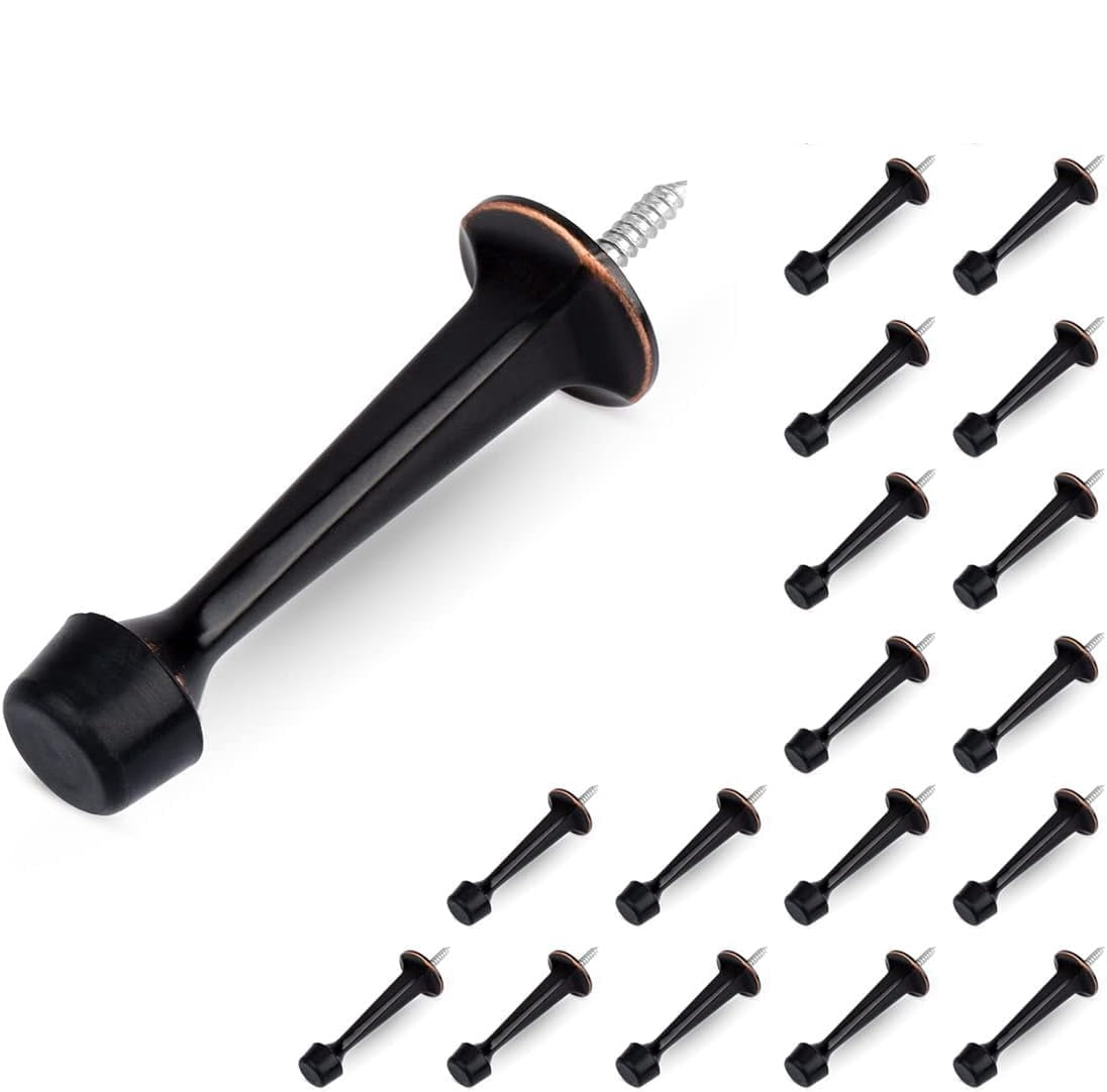 HOMOTEK 18 Pack Heavy Duty Solid Rigid Door Stop with Soft Rubber Tip ...