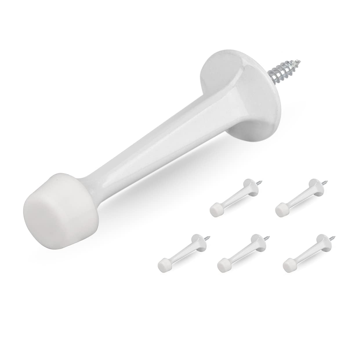 HOMOTEK 6 Pack Heavy Duty Solid Rigid Door Stop with Soft Rubber Tip ...