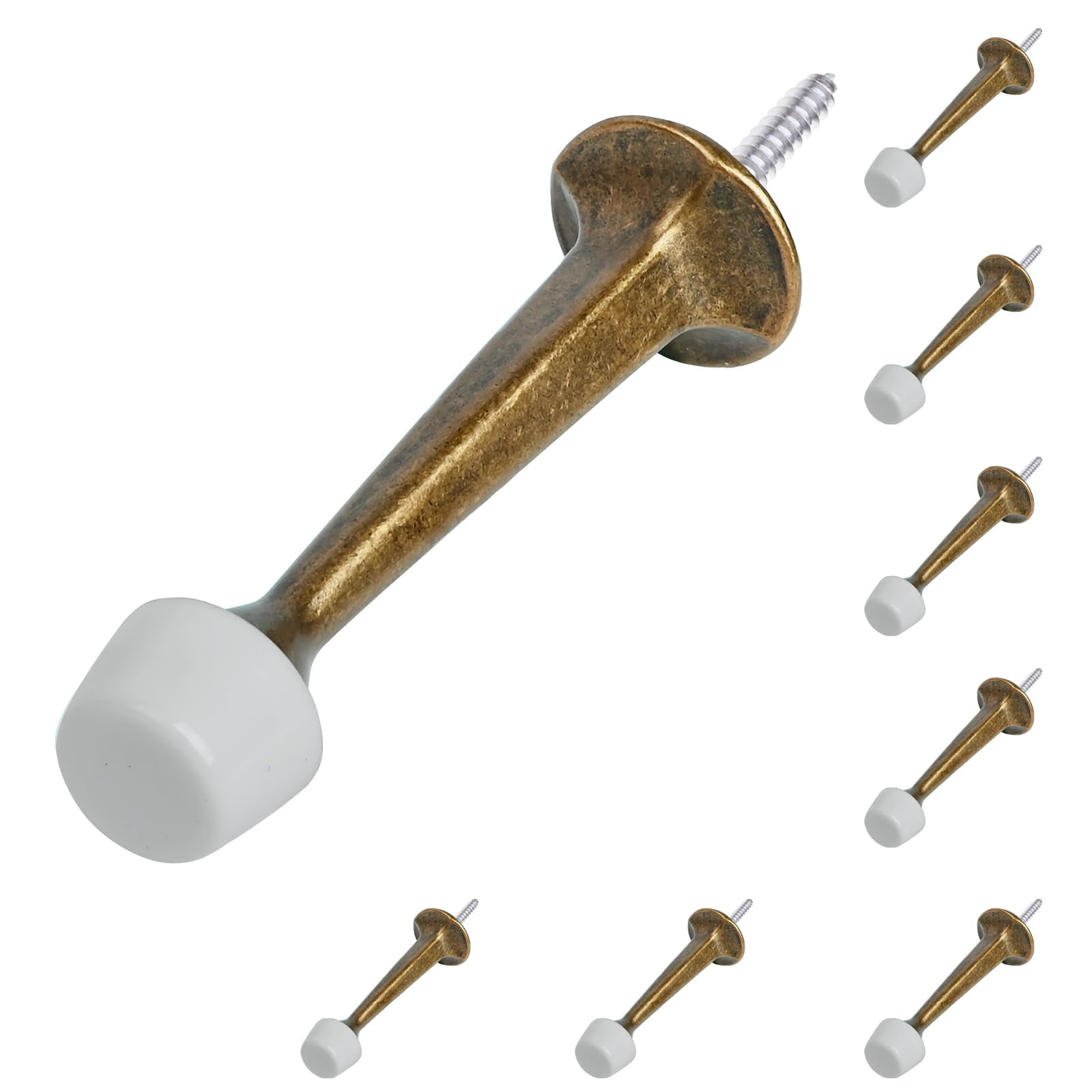 HOMOTEK 8 Pack Heavy Duty Solid Rigid Door Stop with Soft Rubber Tip ...