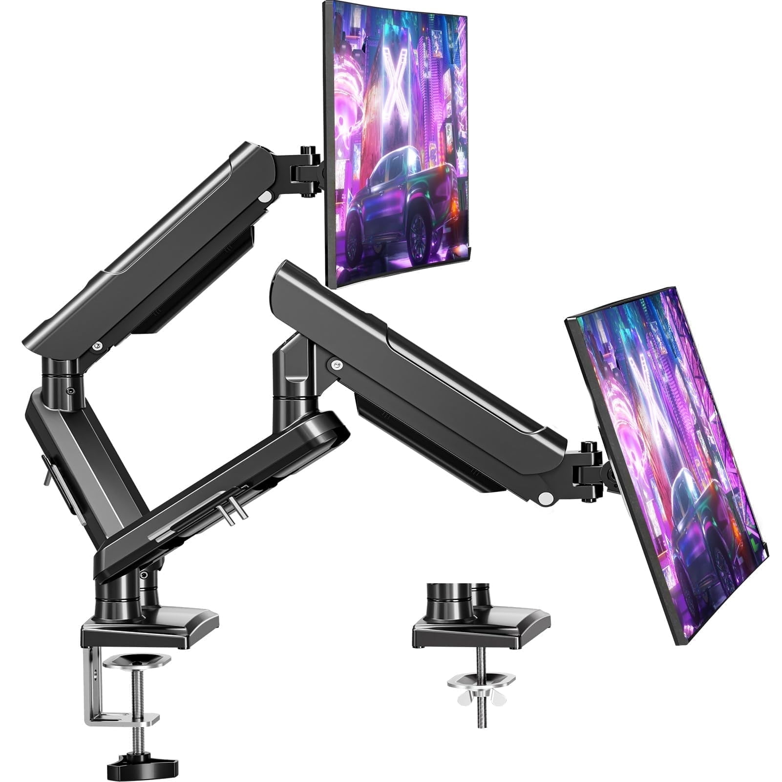 HOMOUNT Dual Monitor Wall Mount for 13-32 inch Computer Screens, Gas ...