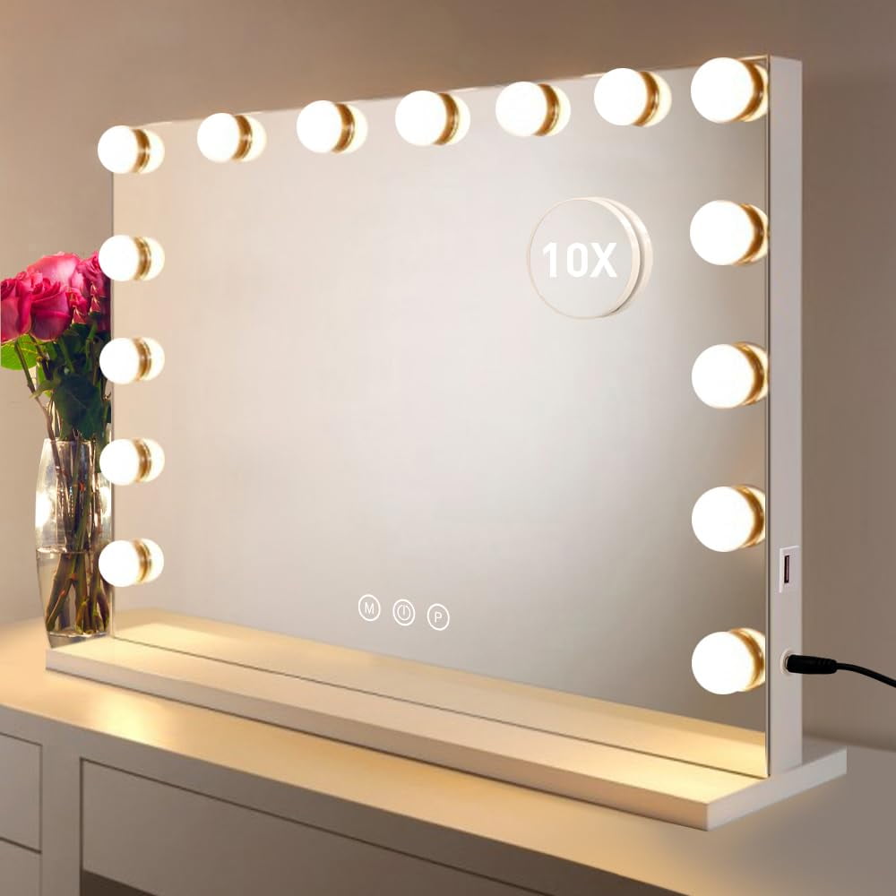 HOMPEN Vanity Mirror Makeup Mirror with Lights,Large Hollywood Lighted ...