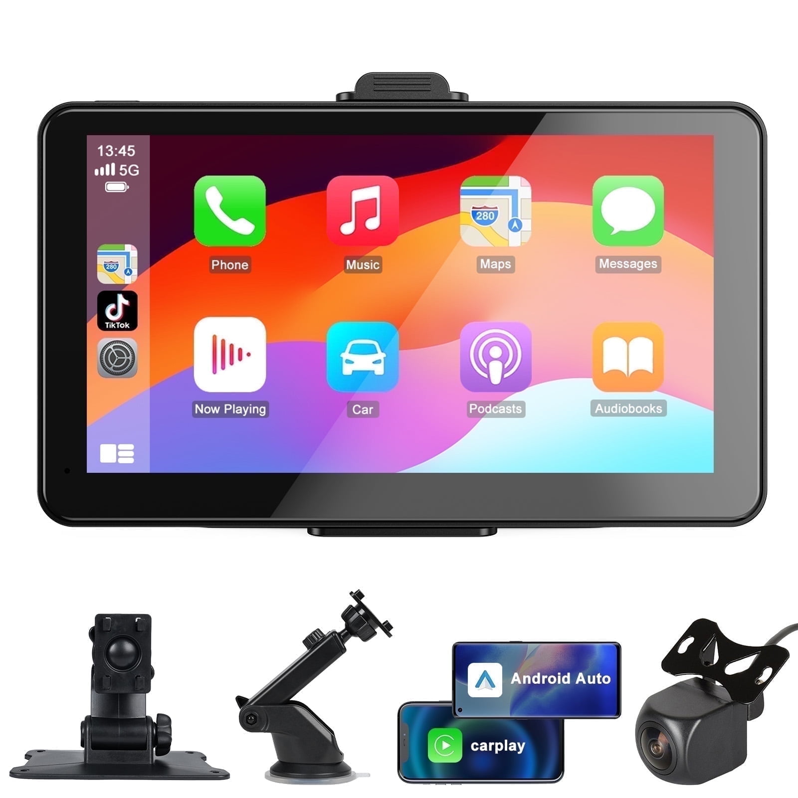 "HOMPOW 7"" HD Carplay, Wireless Apple & Android Auto, Bluetooth Car ...