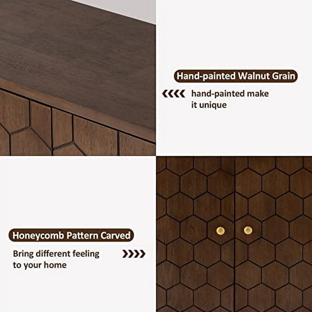 HOMPUS Accent Cabinet with 2 Doors and Adjustable Shelves, Modern MDF ...