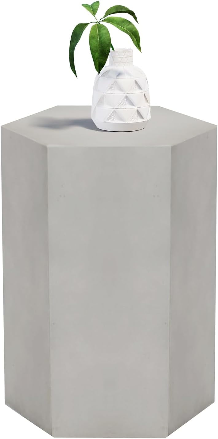 HOMPUS Concrete Side Table, Hexagon Patio Side Table, Modular Design ...