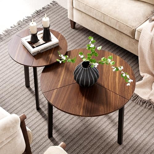 HOMPUS Nesting Coffee Table, 23.6'' Modern Coffee Table Sets, Nesting ...