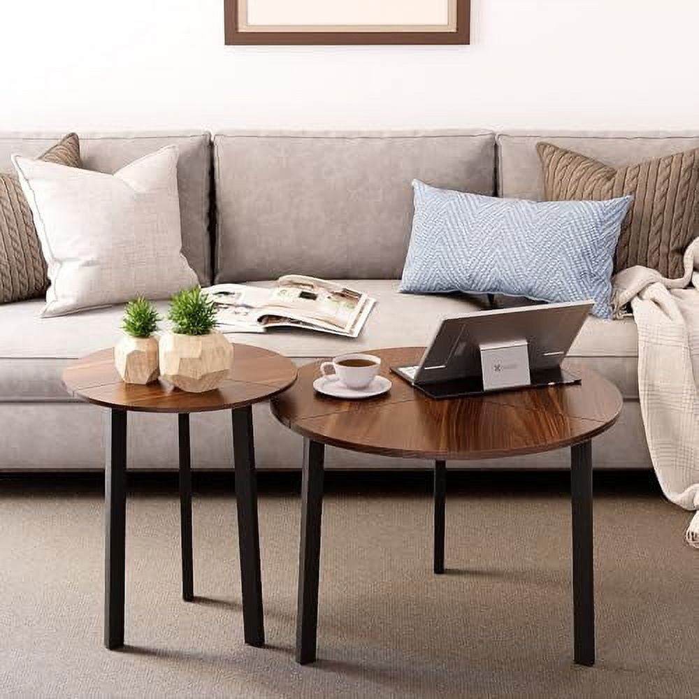 HOMPUS Nesting Coffee Table, 23.6'' Modern Coffee Table Sets, Nesting ...