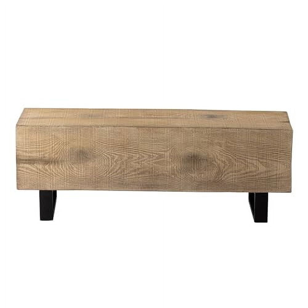 HOMPUS Outdoor Concrete , Patio w Faux Wood, 48" Garden Log Table, MgO ...