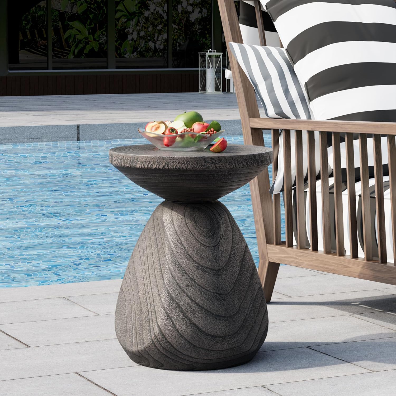 HOMPUS Outdoor Side Table, Lightweight Accent Table Mushroom Shaped ...