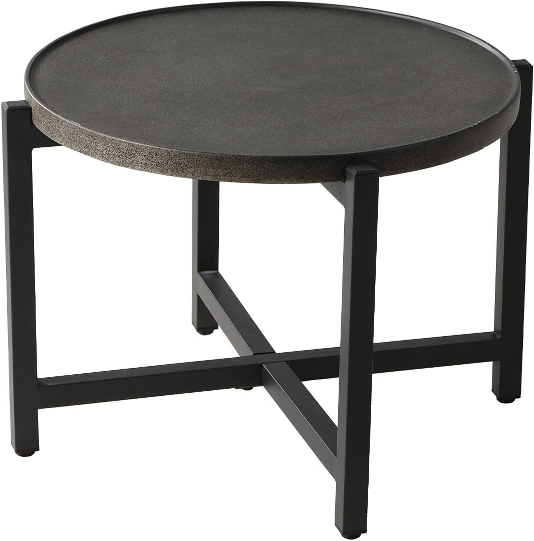HOMPUS Round End Table Modern Nightstand Side Table, Small Sofa Coffee ...