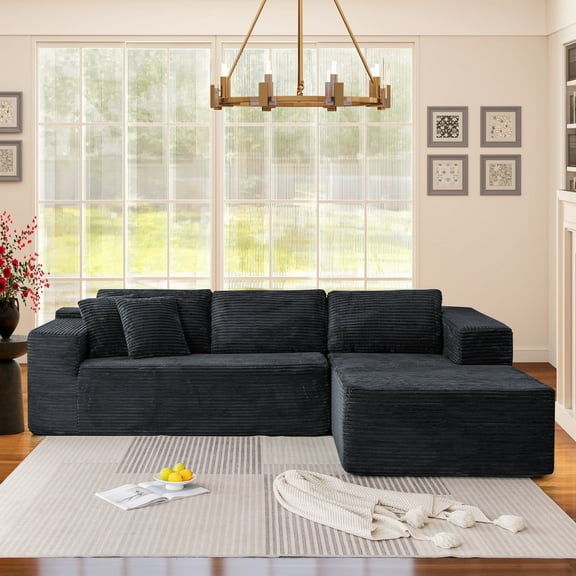 MUZZ 106" Modular Sectional Sofa, L-Shaped Cloud Couch with Deep Seat ...
