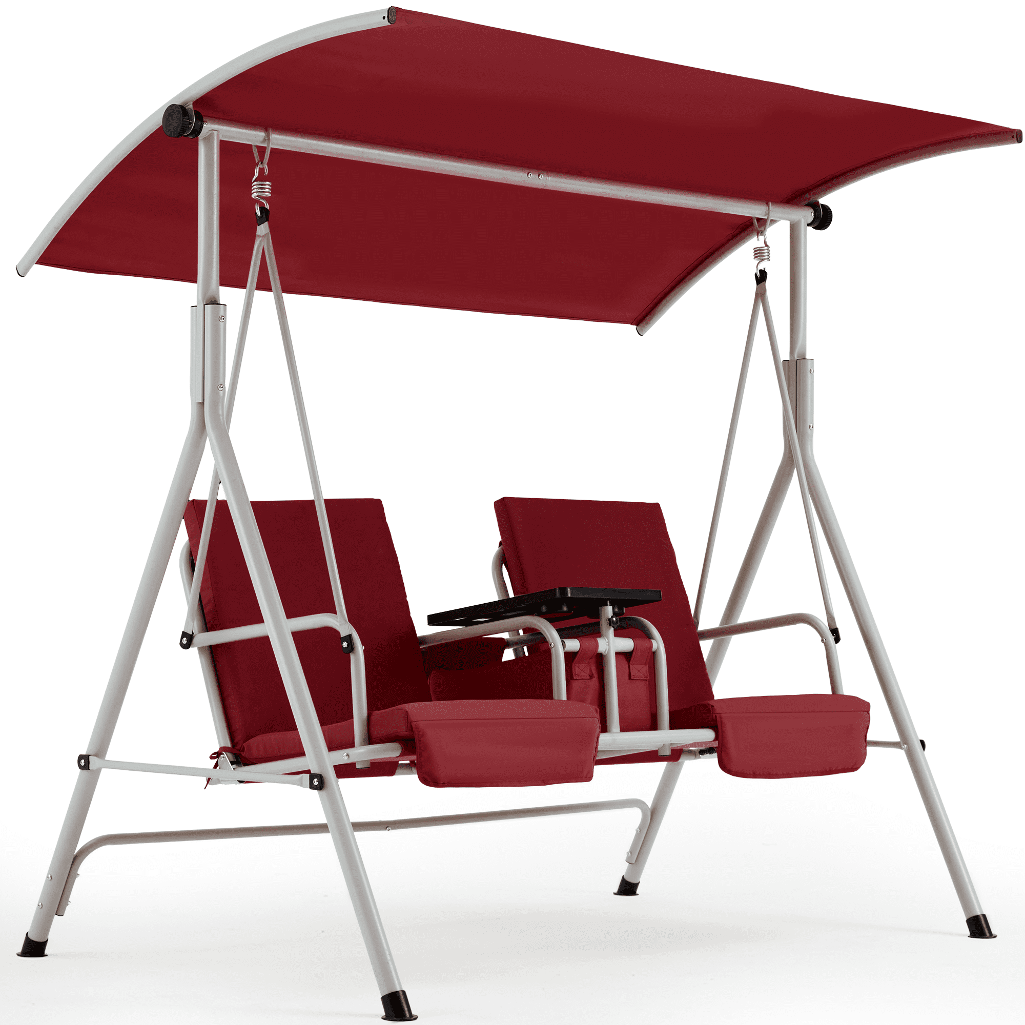 HOMREST 2 Seat Outdoor Porch Swing,Patio Swing with Adjustable Canopy ...