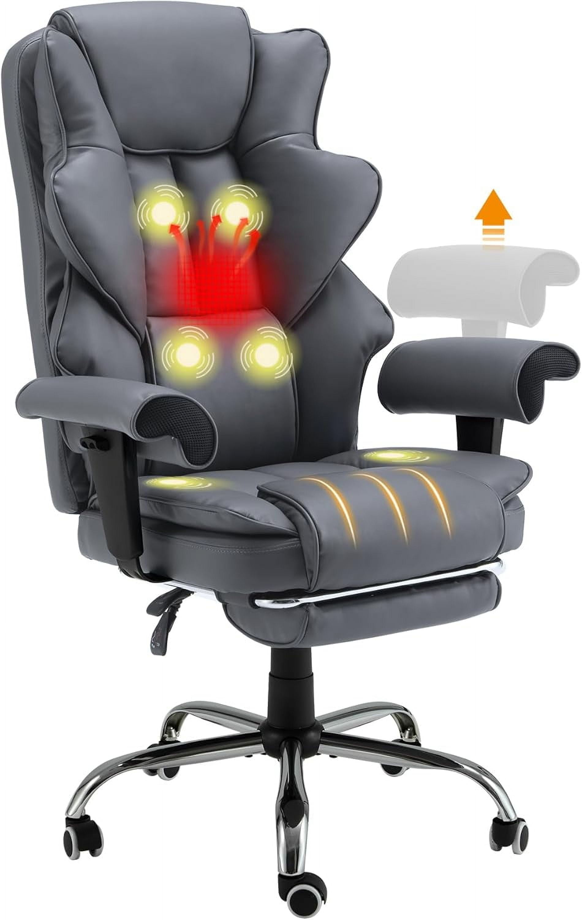 HOMREST 6-Point Massage Executive Chair,Heat Office Chair,Ergonomic ...