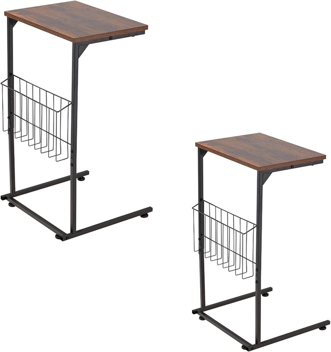 HOMREST End Table, Small Narrow Sofa Table for Couch and Recliner,C ...