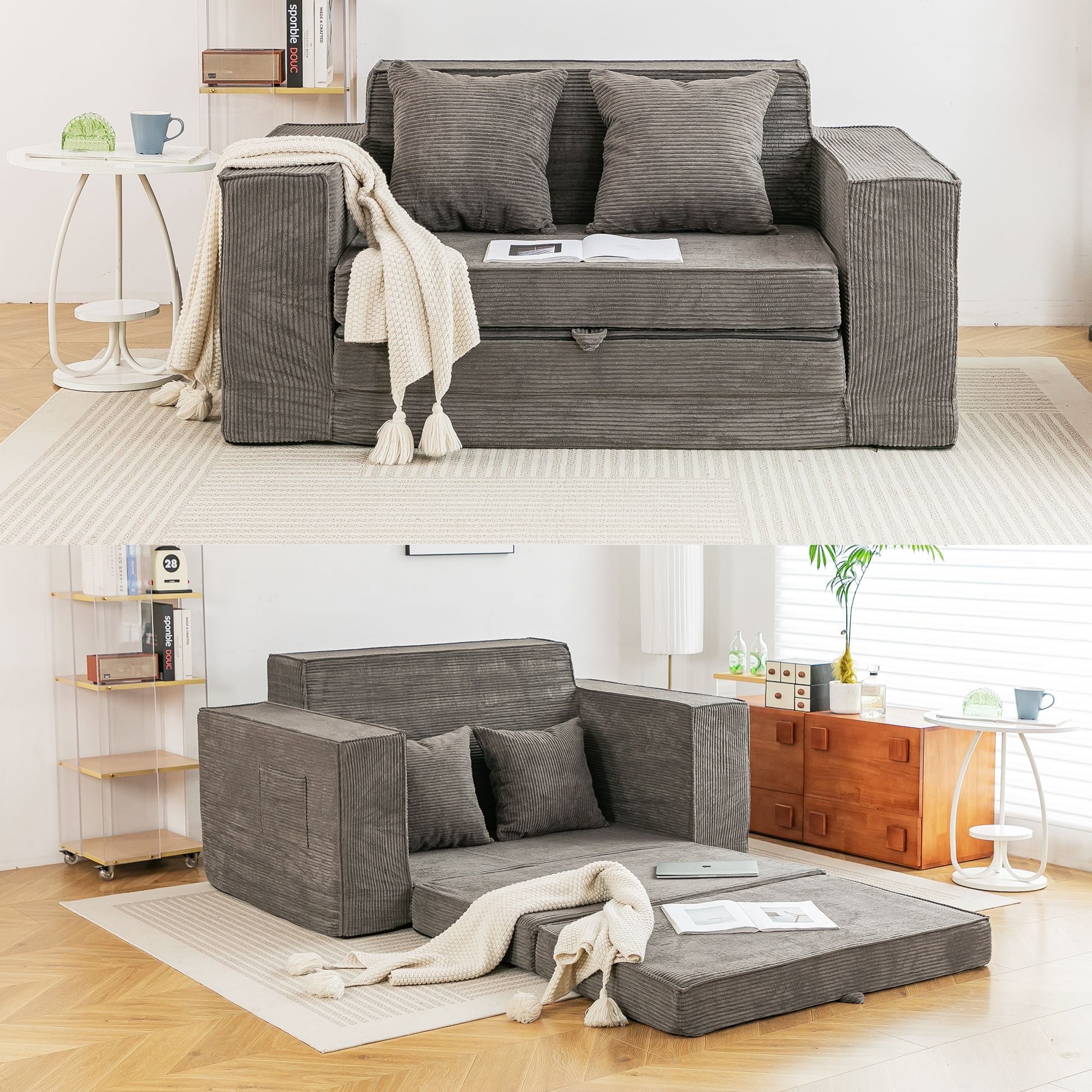Vicluke Memory Foam Loveseat Sofa Couch, Convertible Sleeper Sofa Bed w ...