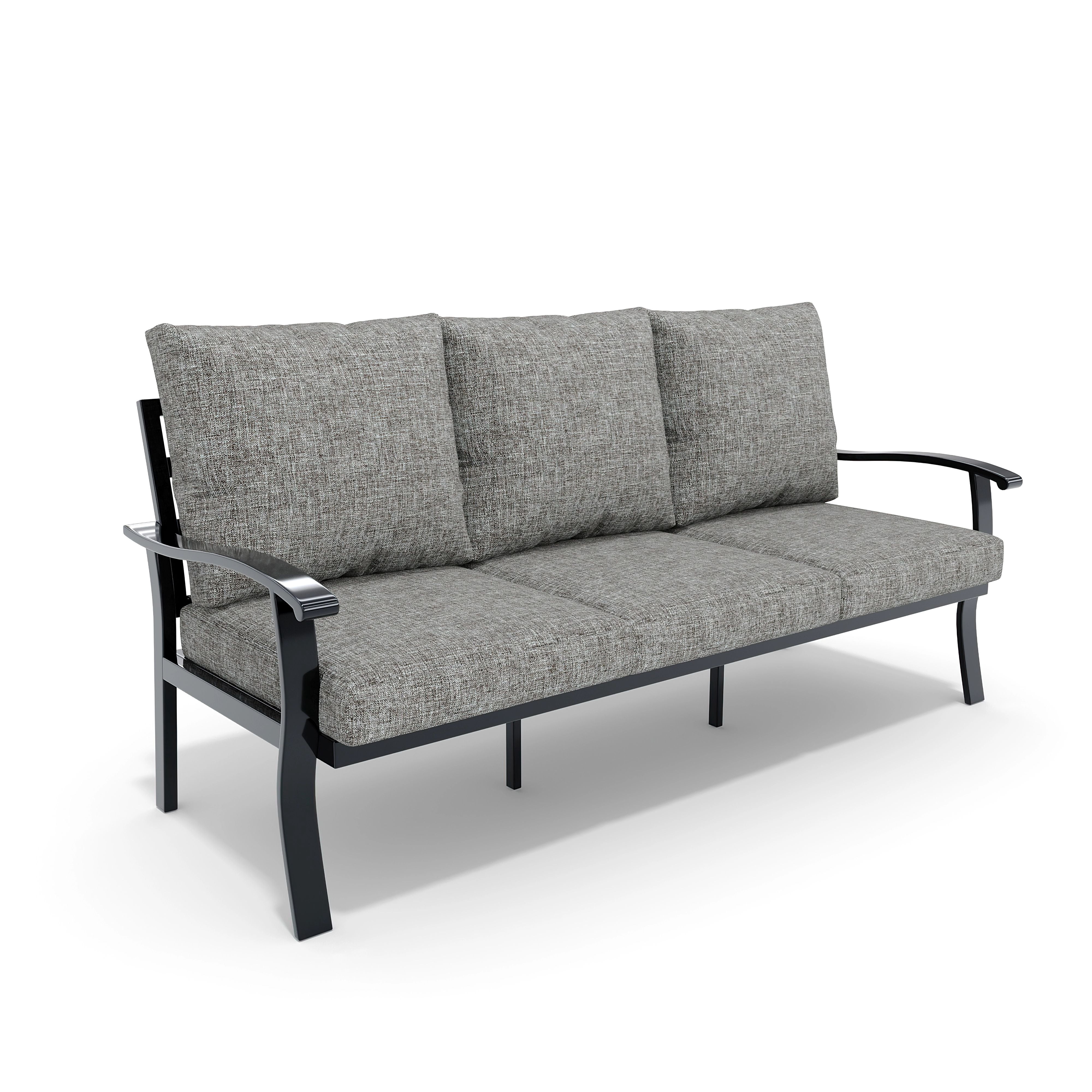 HOMREST Outdoor Couch Aluminum Patio Furniture Sofa, 3-Seat All-Weather ...
