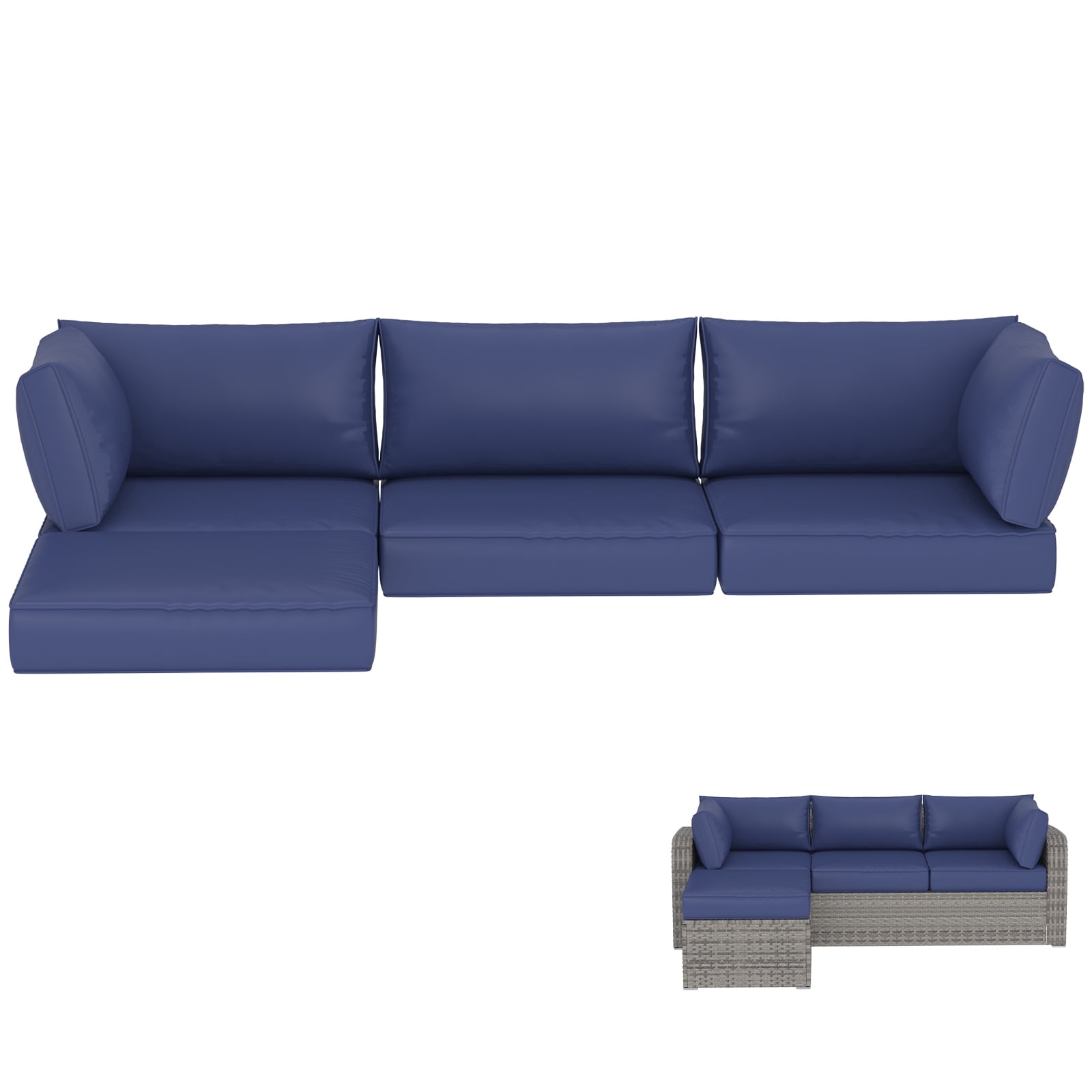 HOMREST Outdoor Replacement Cushions for Patio Furniture,Water ...