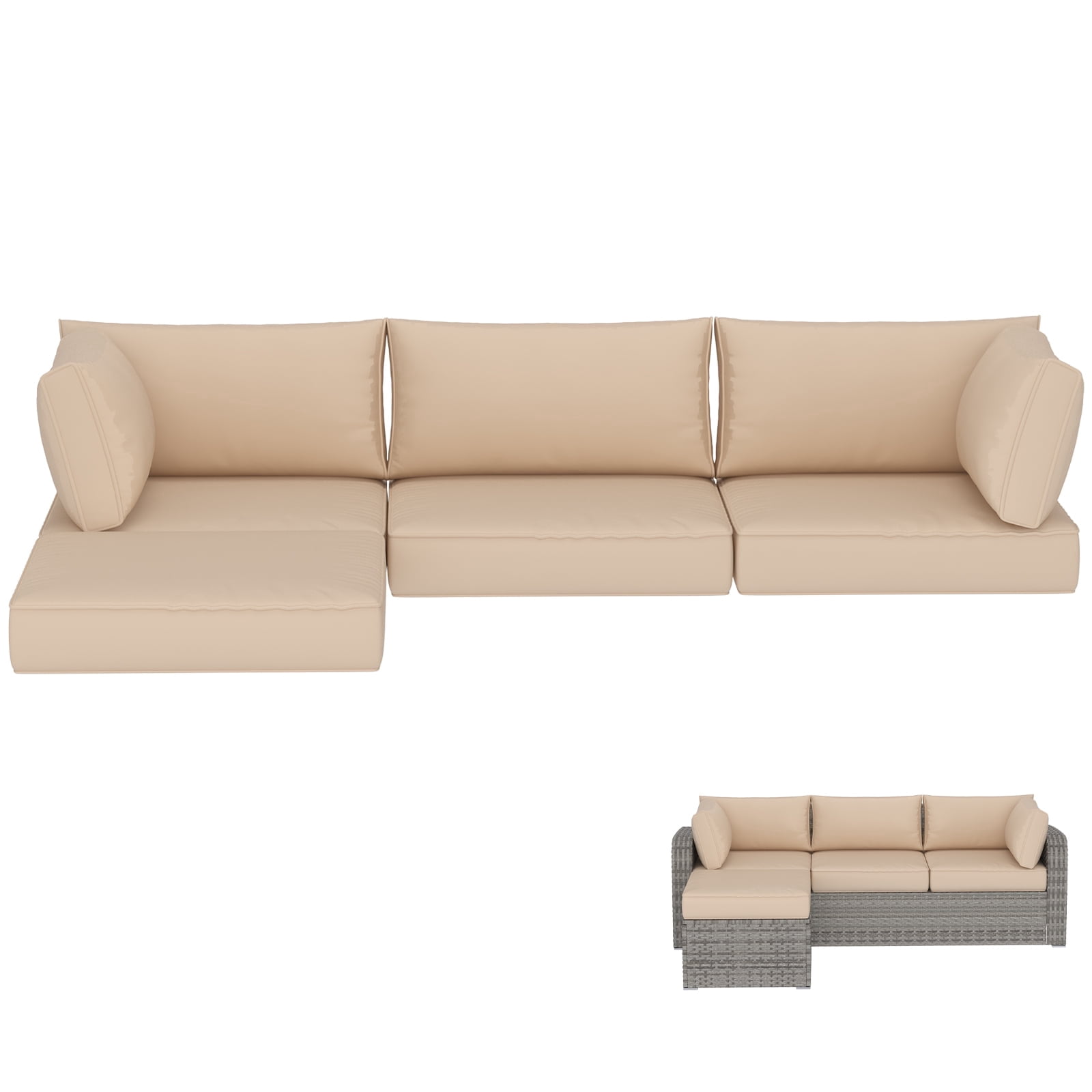 HOMREST Outdoor Replacement Cushions for Patio Furniture,Water ...