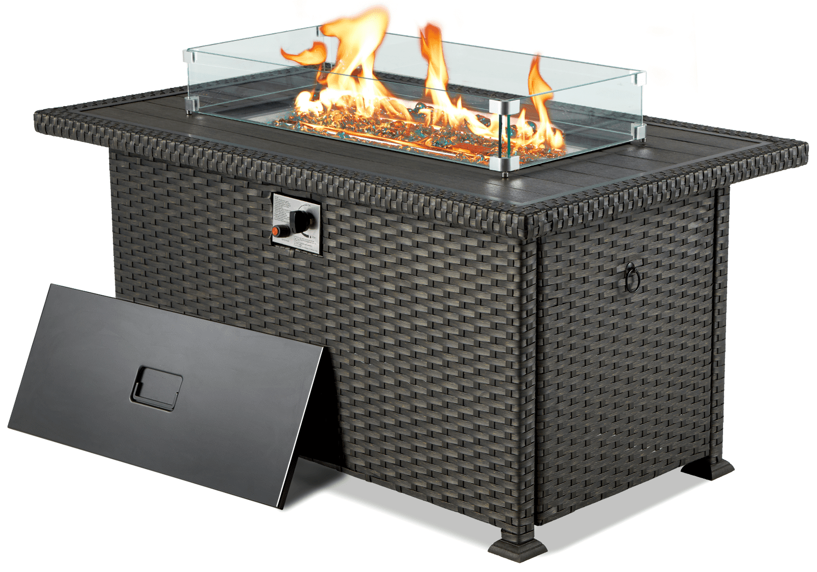 HOMREST 50 Inch Propane Fire Pit Table, 50,000 BTU Auto-Ignition ...
