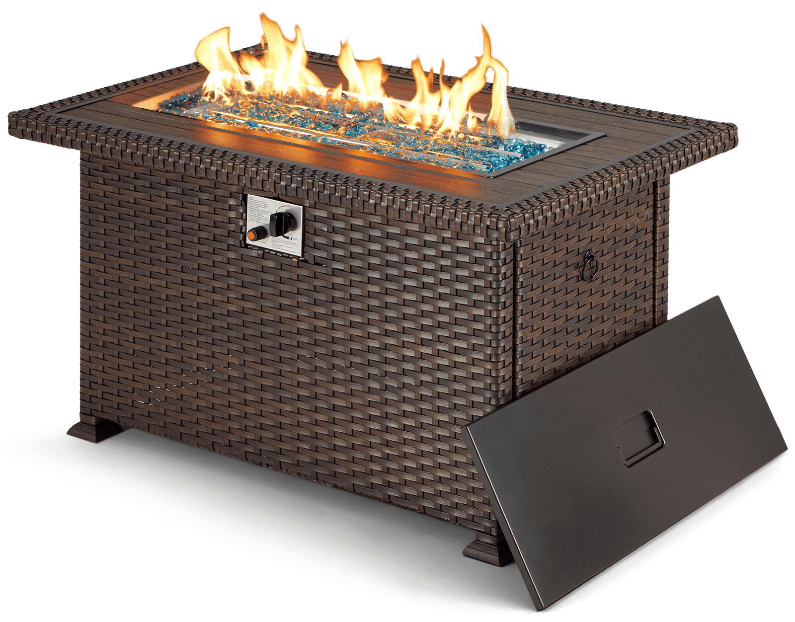 HOMREST 44'' Propane Fire Pit Table, 50K BTU, Auto-Ignition, Adjustable ...