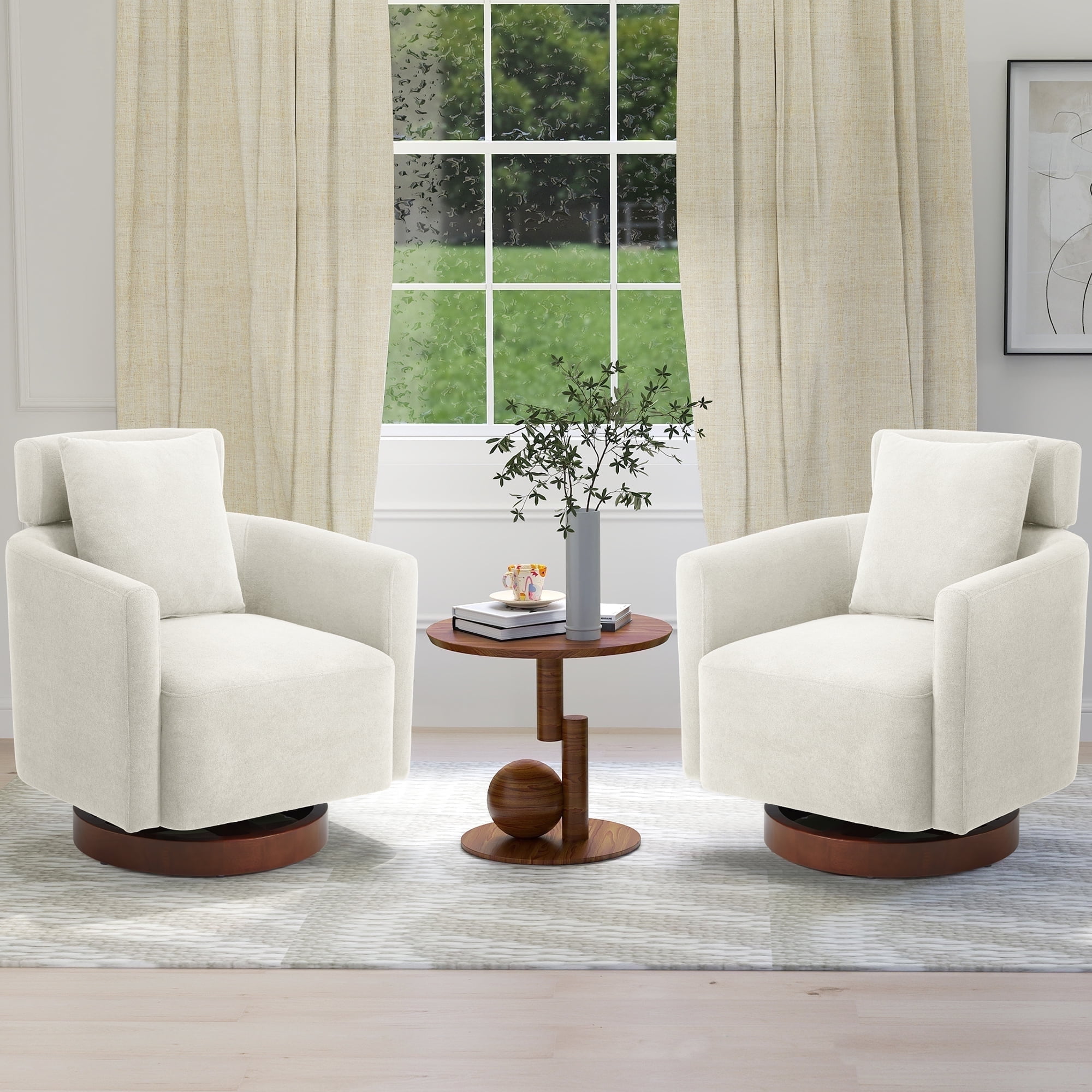 HOMREST Swivel Accent Chair Armchair, Barrel Chair with Adjustable ...