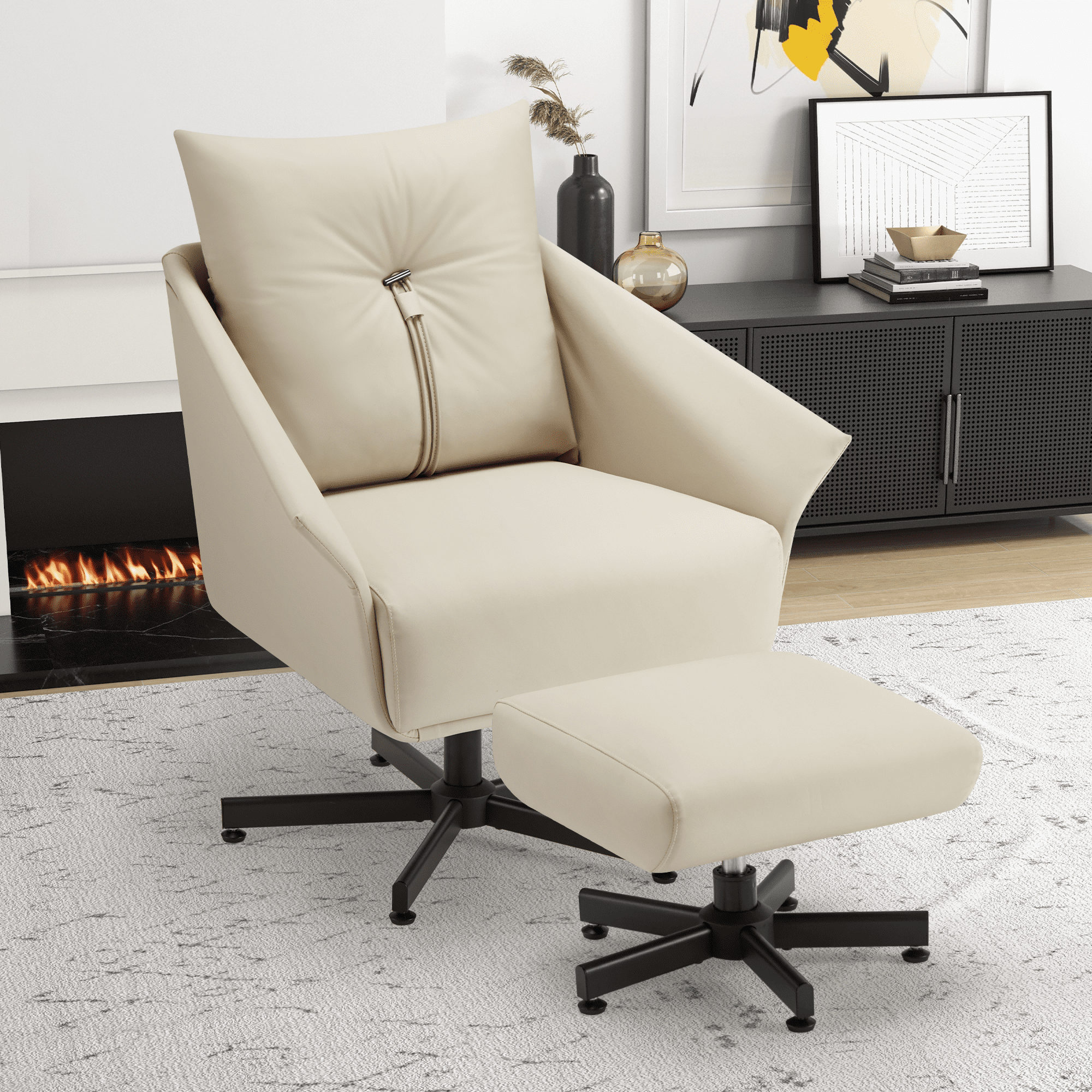HOMREST Swivel Accent Chair Home Modern Office Chair Sturdy Desk Chair ...
