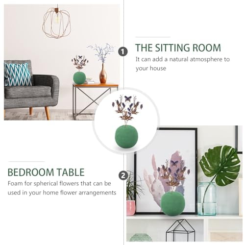 HOMSFOU Floral Foam Spheres - 2pcs Round Flower Ball for DIY ...