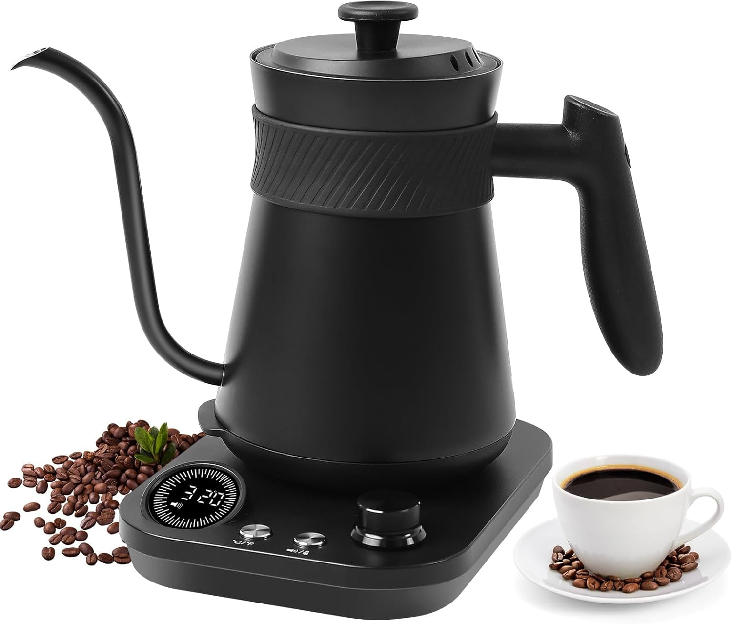 HOMTONE Electric Kettles, Gooseneck Electric Kettle, ±1℉ Temperature Control, Stainless Steel ...