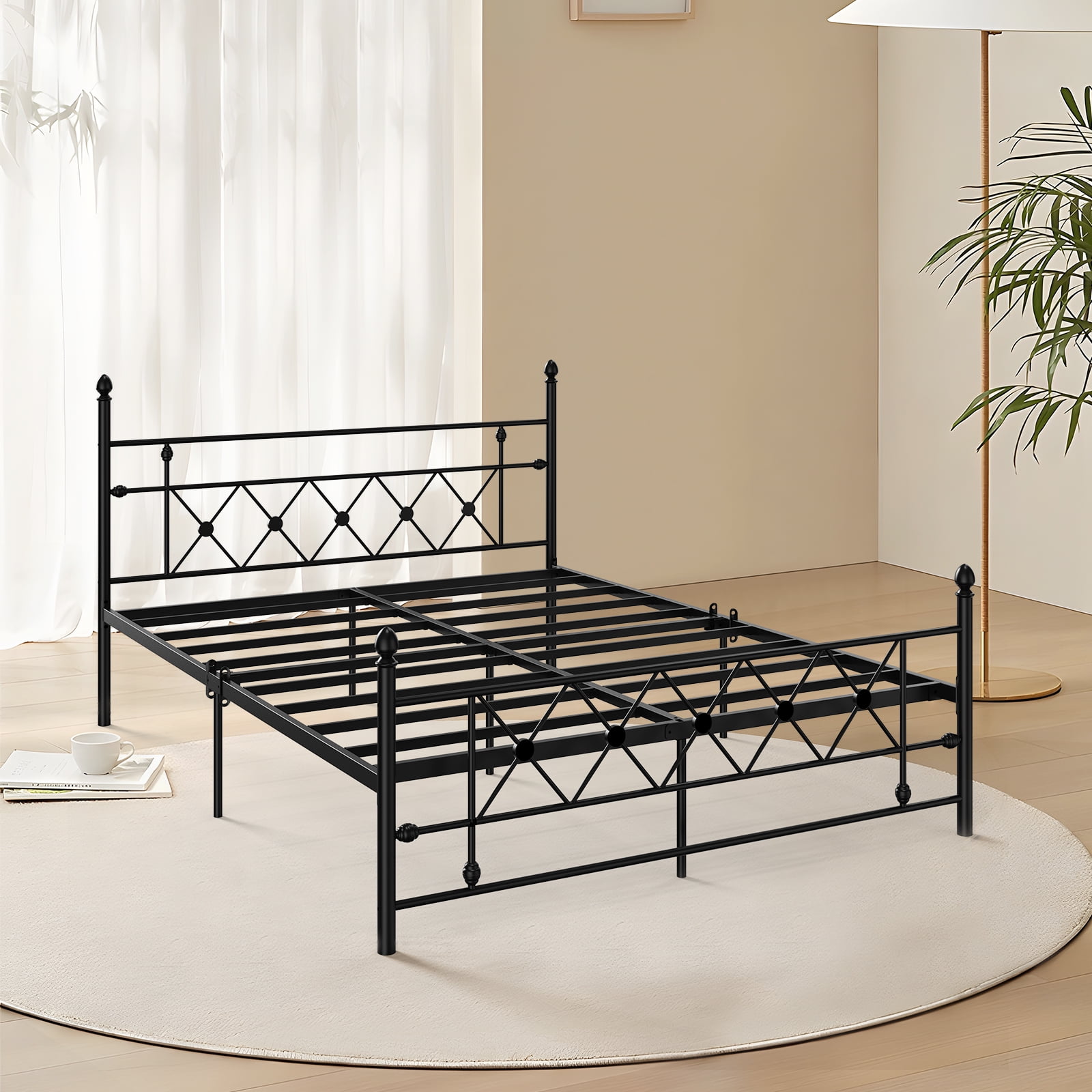 DHP Narla Metal Platform Bed Frame, Queen, Black - Walmart.com