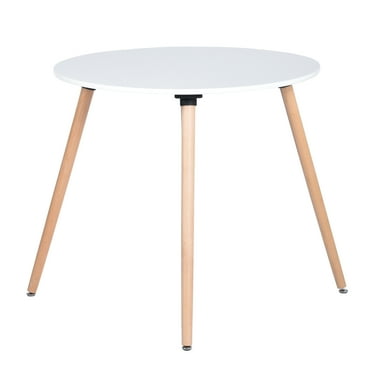 Yumiko Solid Wood Round Dining Table Kitchen Modern, White Color ...