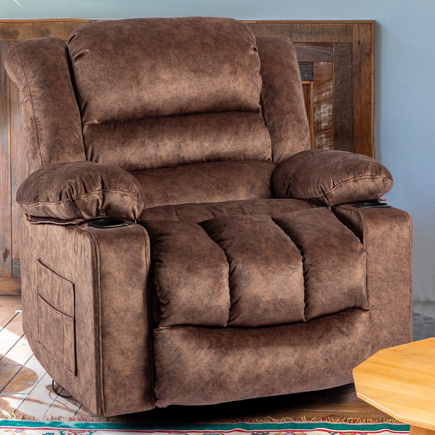 HOMYEDAMIC 23.6" Wide Recliner Chair Rocker Modern Ergonomic 360 Degree Swivel Single Sofa ...