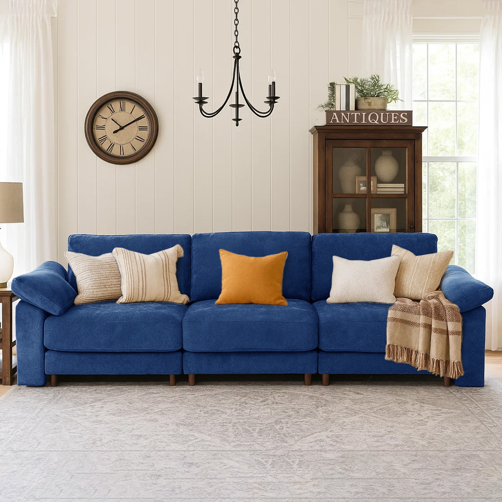 HOMYEDAMIC Oversized Chenille Sectional Sofa with Ottoman, U Shaped ...