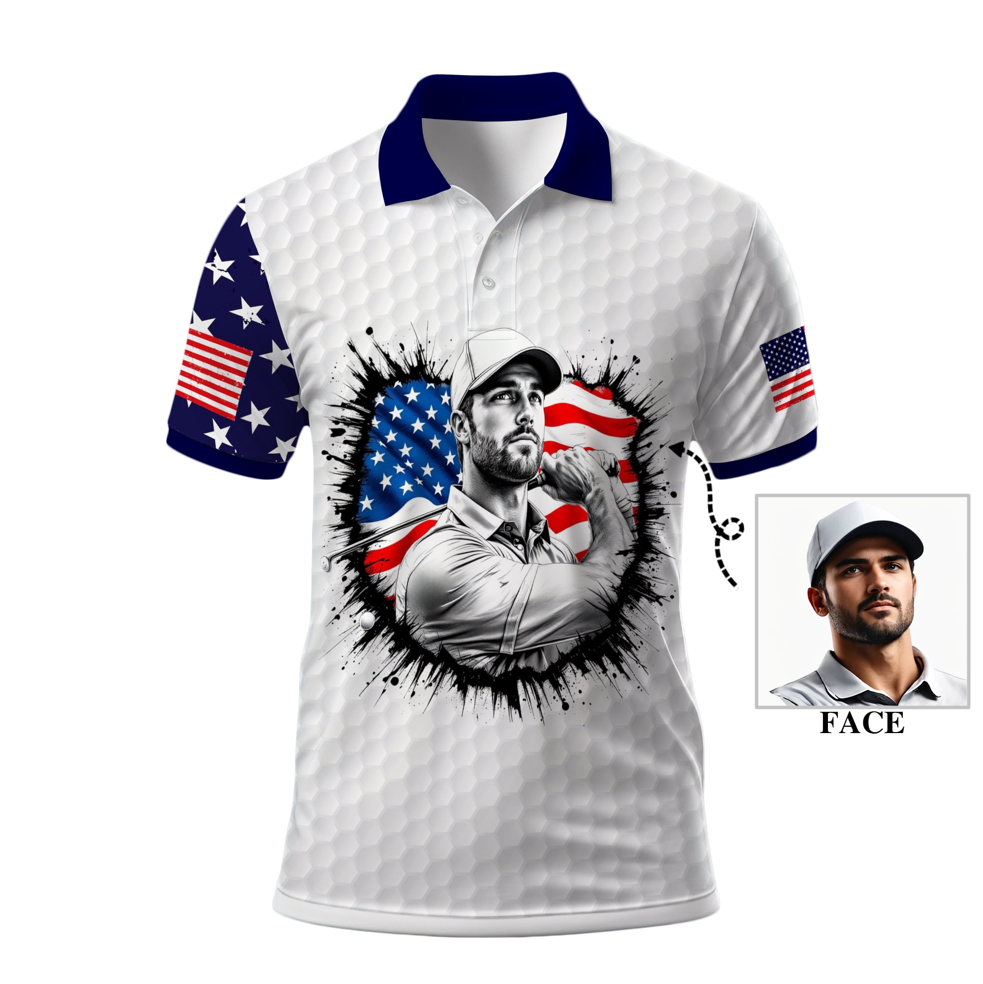 HOMYGIFTS Men's Golf Polo – Patriotic Birdie Bogey, Eagle, Par Design ...