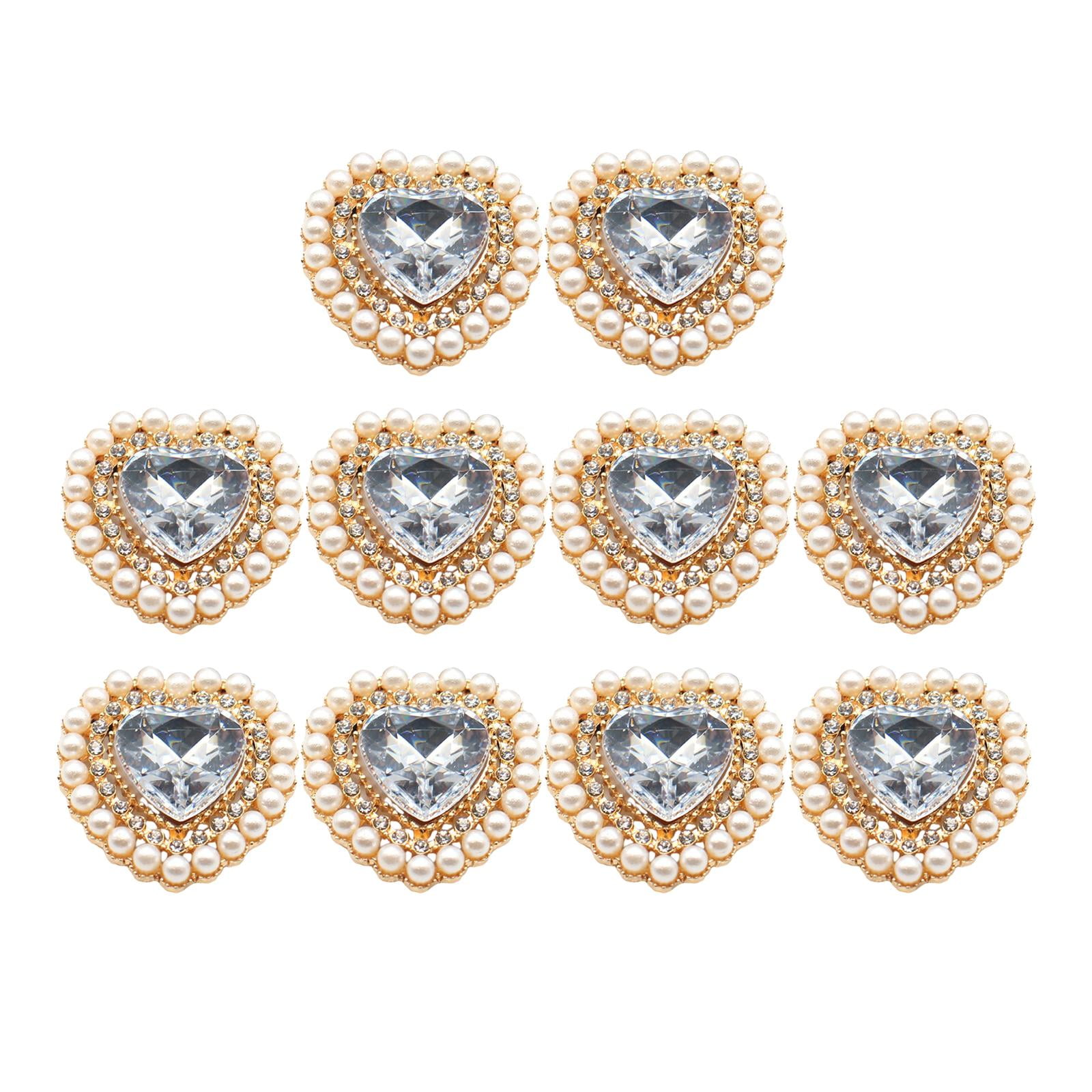 HOMYL 10 Pieces Heart Shaped Buttons DIY Decorative Wedding Supplies ...