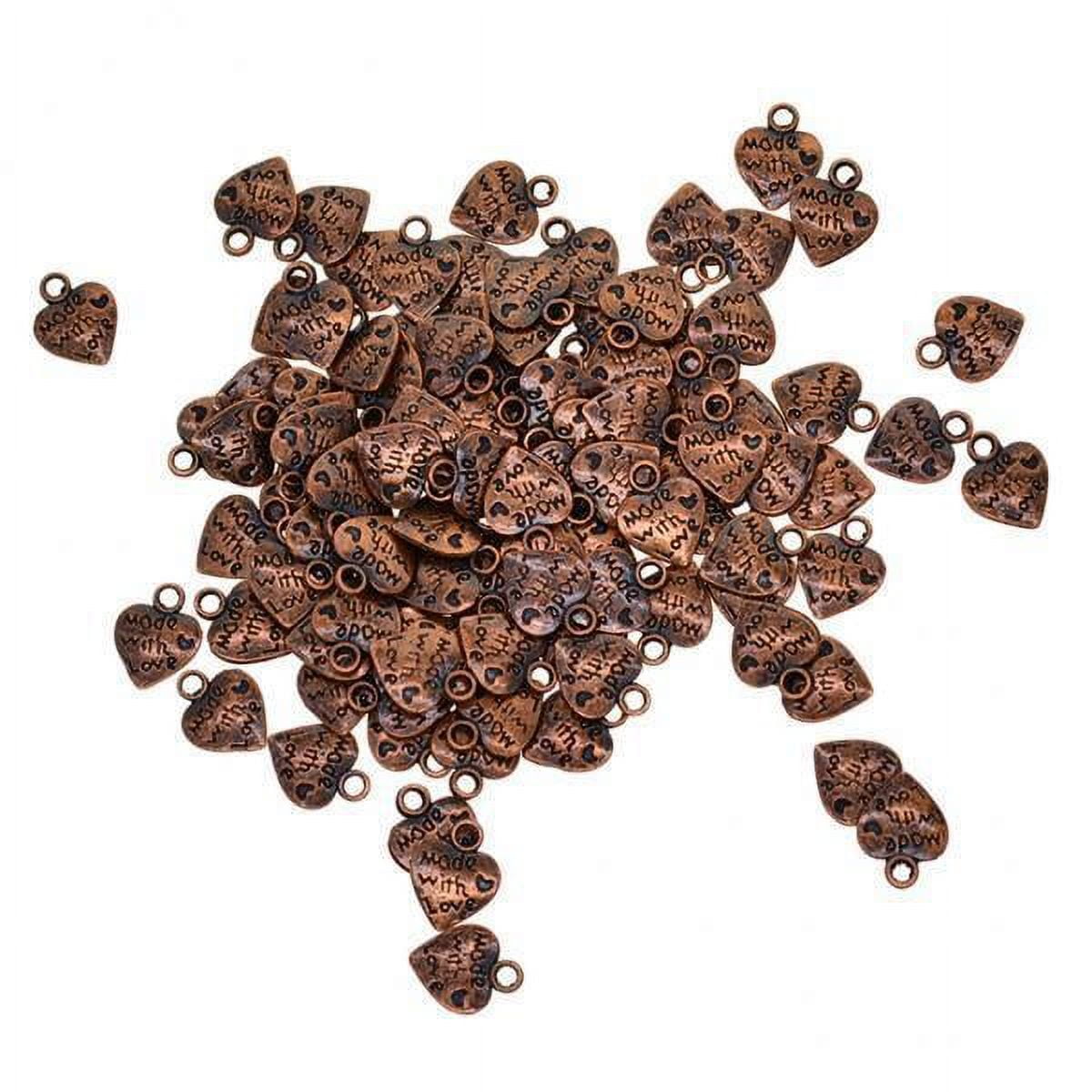 HOMYL 2-4pack 100 Pieces MADE WITH LOVE Heart Charms Pendants for ...