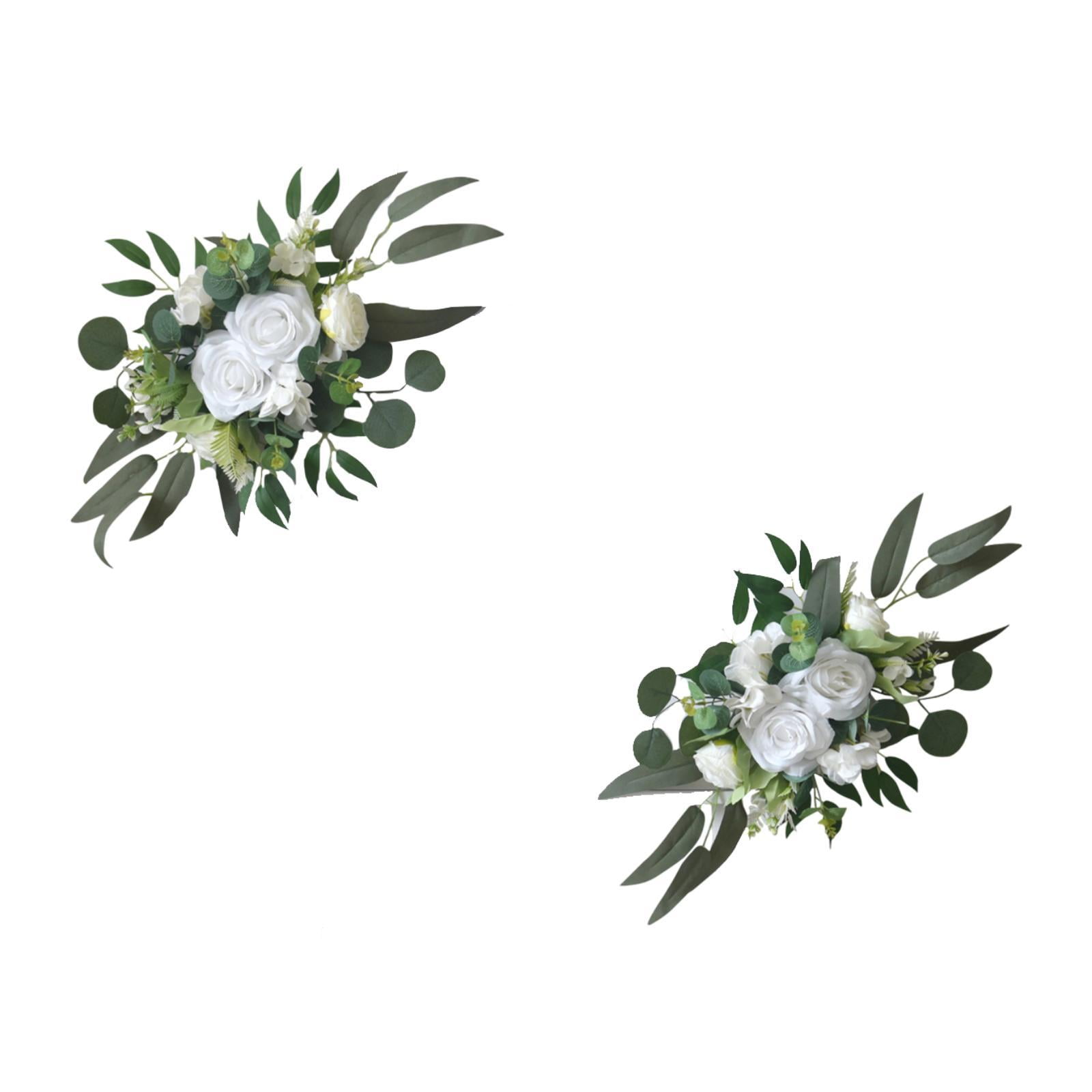HOMYL 2 Pieces ing Arch Flowers Floral Swag Arrangement Greenery ...