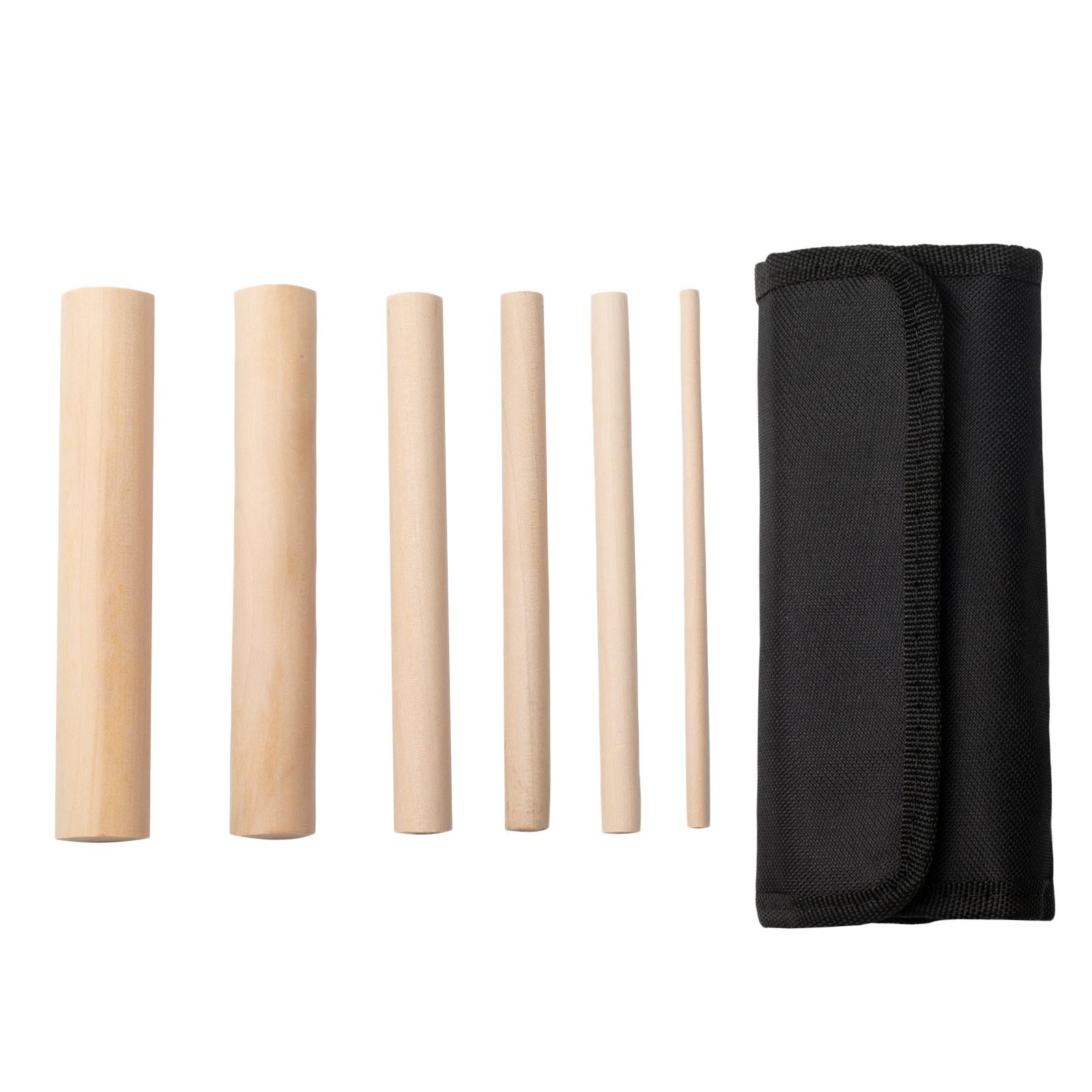HOMYL 6Pcs Wooden Set Dowel Rods Sizes 1/4"-1" Round with Storage Bag ...