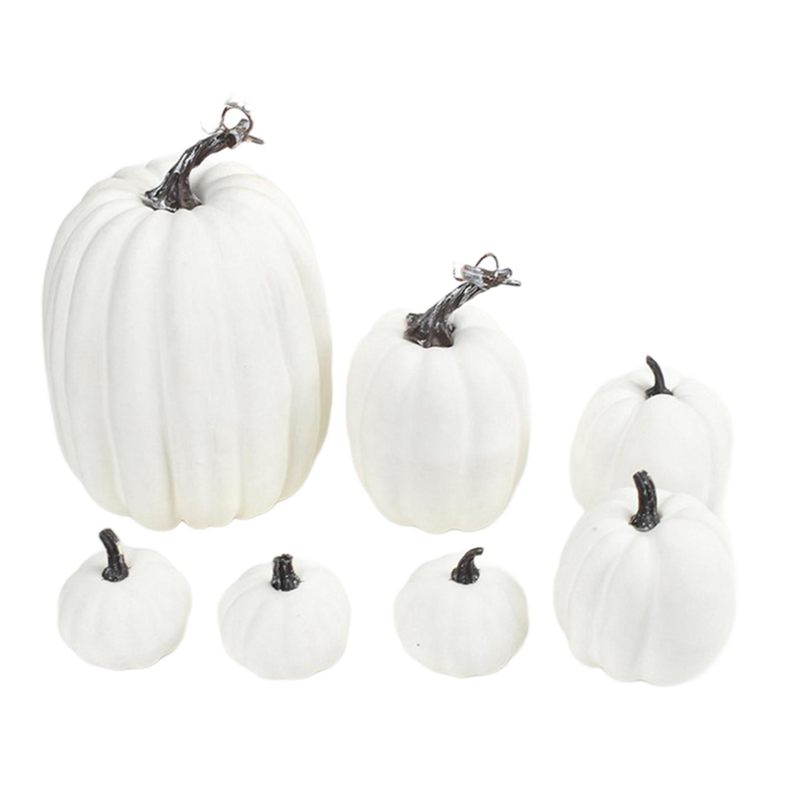 HOMYL 7 Pieces Fake Pumpkins Model Cute Realistic for Halloween Baby ...